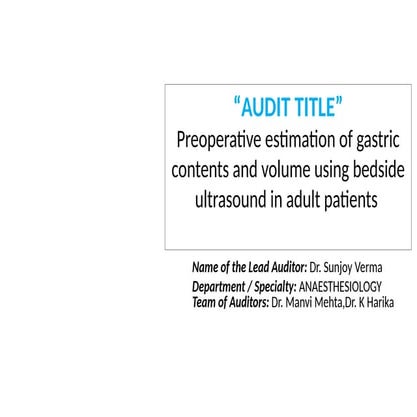 Clinical Audit Template - Revised anaesthesia.pptx