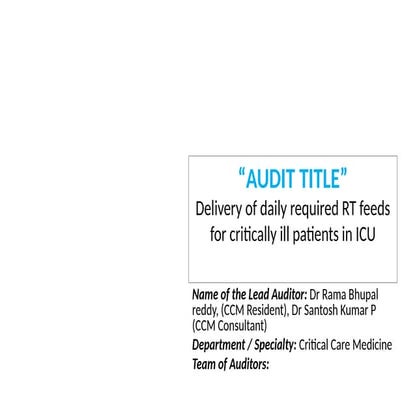 Clinical Audit Template - Revised nutrition icu.pptx