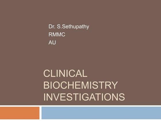 Introduction to clinical chemistry | PPT