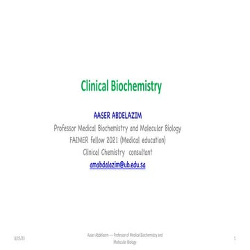 Clinical Biochemistry | PDF