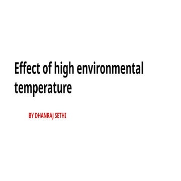 Clinical Conditions due to High Temperature quick review | PPTX