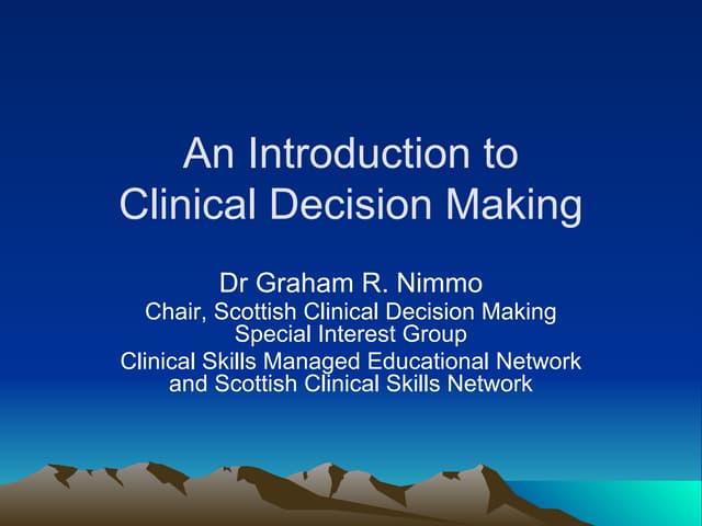 Clinical decision making(1) | PDF Clinical decision making(1) | PDF