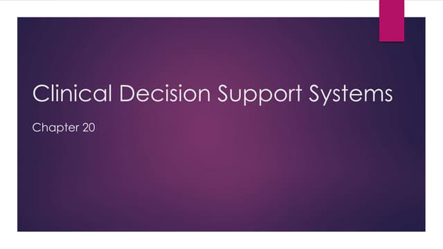 Clinical decision support system | PPTX
