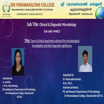clinical & diagnostic microbiology presentation | PPT