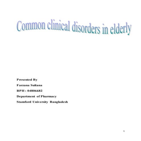 Common Clinical disorders in elderly | DOCX