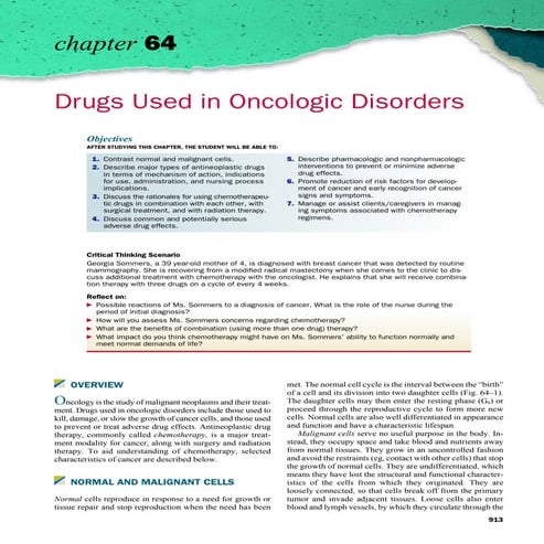 Clinical drug therapy nursing capitulo onco | PDF