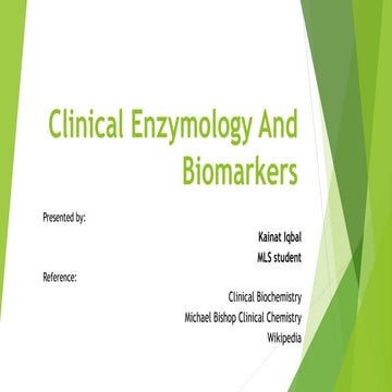 Clinical enzymology and biomarkers | PPTX