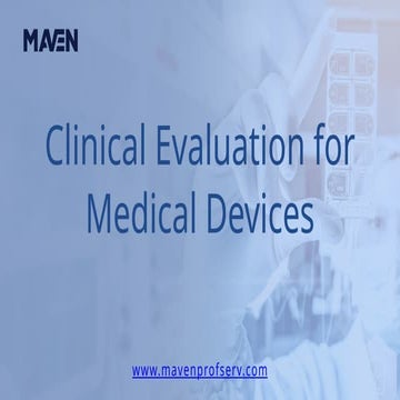 Clinical Evaluation for Medical Devices & IVDs MDR | PPTX