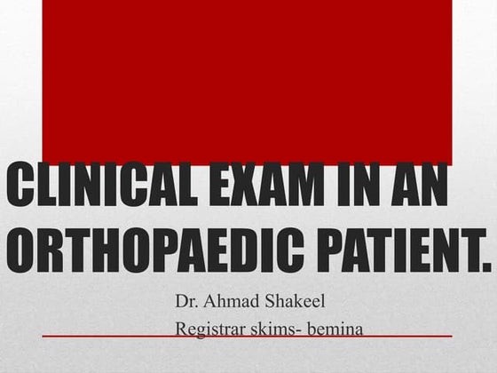 Examination of Lower Limbs | PPT
