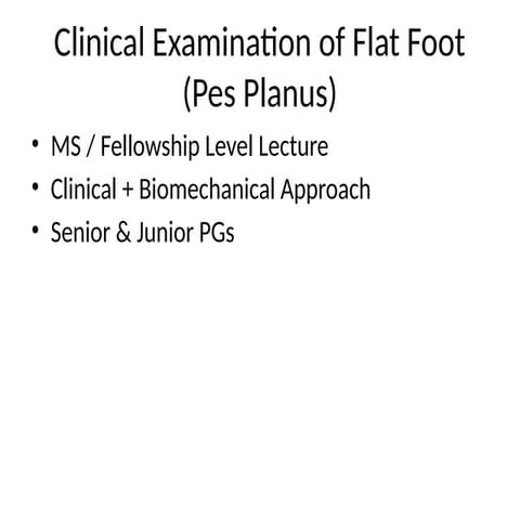 clinical examination of flat foot | PDF