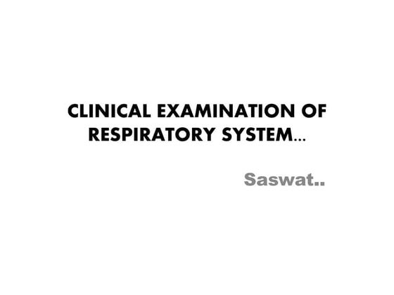 Examination of the respiratory system | PPT