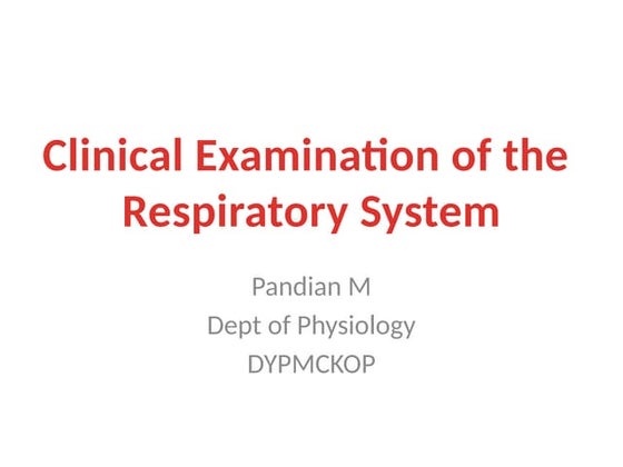 Examination of the respiratory system | PPT