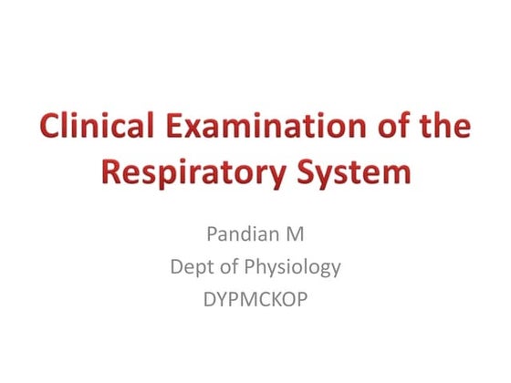 Examination of the respiratory system | PPT