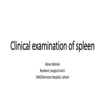 Palpation of spleen final