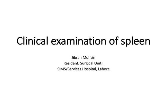Palpation of spleen final | DOCX