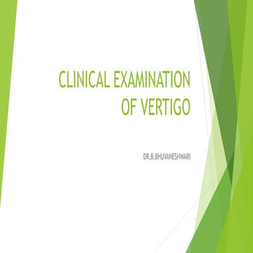 Clinical examination of vertigo | PPTX