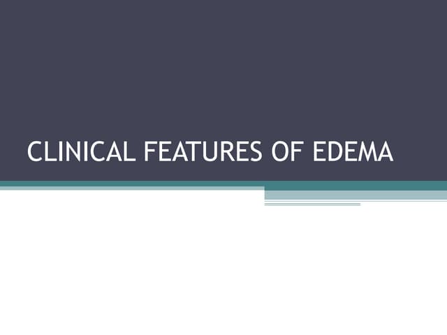 Pathophysiology of edema | PPT