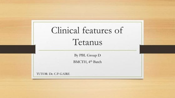 Pathology of tetanus by muhammad arham | PPT