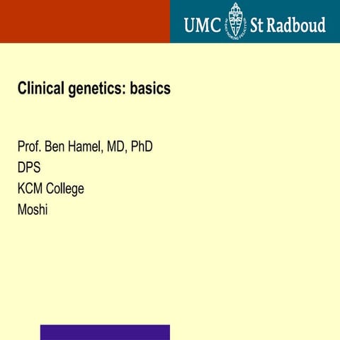 Comprehensive Introduction to Clinical Genetics and Molecular Biology | PPT
