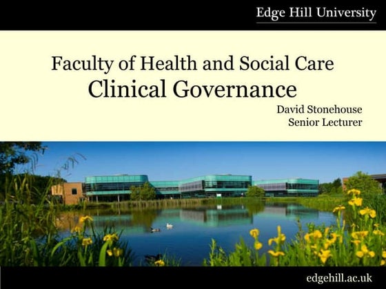 Overview of clinical governance | PPT