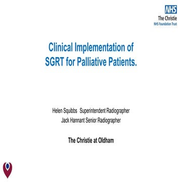 Clinical implementation of Surface Guided Radiotherapy (SGRT) for ...