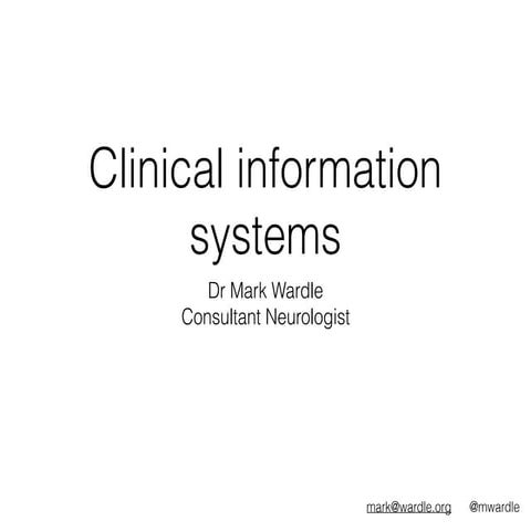 Clinical information systems | PDF