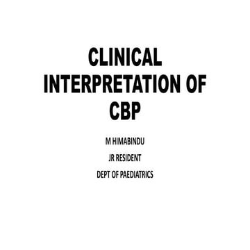 Clinical interpretation of cbc | PPTX
