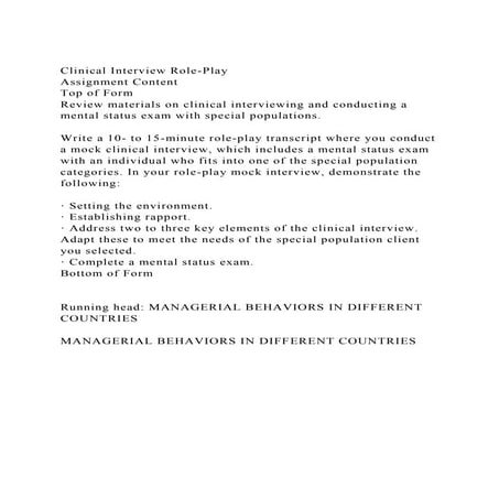 Clinical Interview Role-PlayAssignment ContentTop of FormRev.docx