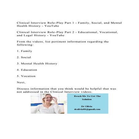 Clinical Interview Role-Play Part 1 - Family, Social, and Mental.docx