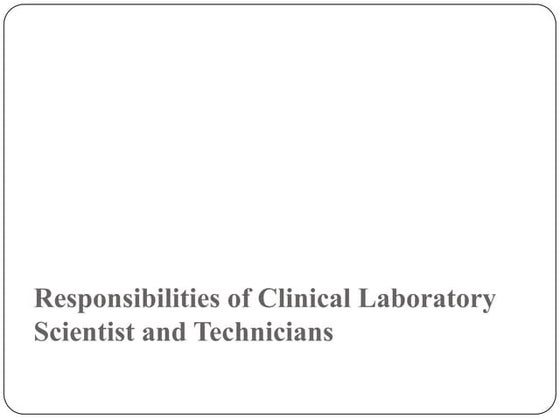 The clinical laboratory | PPT