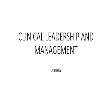 CLINICAL LEADERSHIP AND MANAGEMENT FUNCTIONS | PPTX