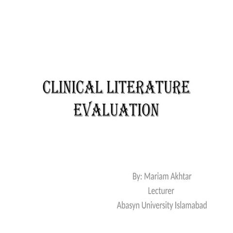 Clinical Literature Evaluation 1Lec.pptx