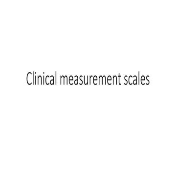 Clinical measurement scales in physical therapy | PPTX