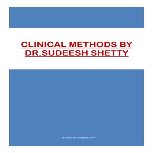 Clinical methods by Dr.Sudeesh | PDF