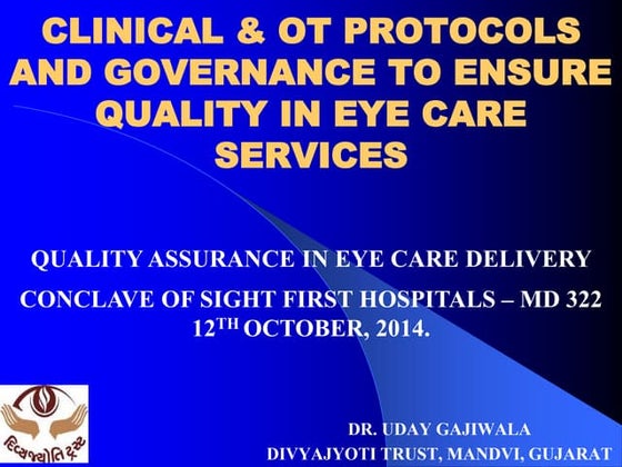Course on Quality & Safety in a Eye Hospital | PPTX | Eye and Vision ...