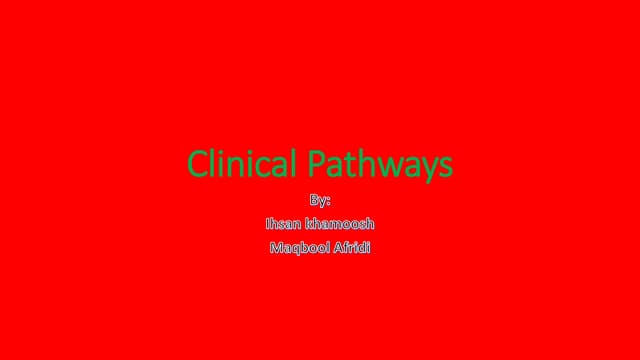 Clinical Pathways | PPT