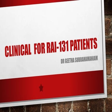 Clinical patients rai | PPTX | Thyroid Disorders | Endocrine and ...