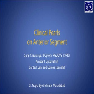 Clinical pearls (Anterior Segment) | PPTX