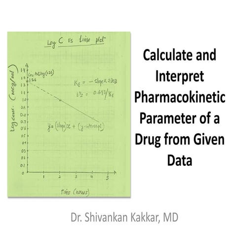 Calculate and Interpret Pharmacokinetic Parameters of a Given Drug | PPTX