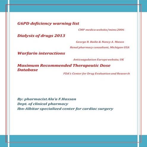 Clinical pharmacy,,, notes II | DOCX