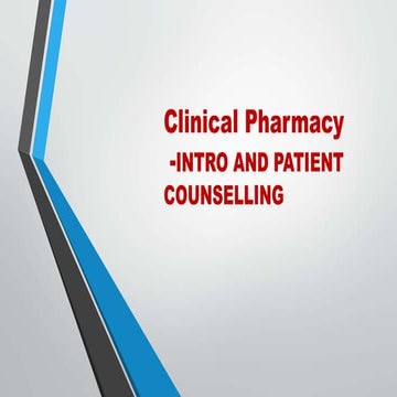 Clinical Pharmacy Introduction to Clinical Pharmacy, Concept of ...