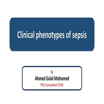 Clinical phentypes of sepsis | PPTX