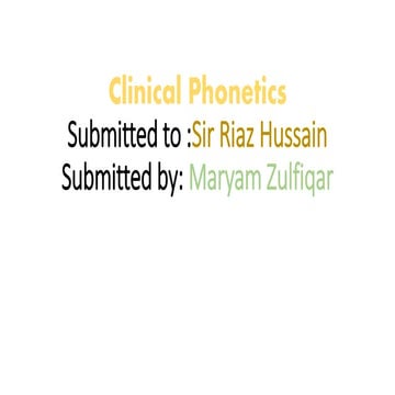 Clinical phonetics | PPTX