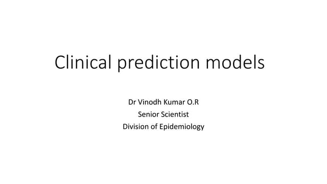 Clinical Prediction Models Pptx Heart And Cardiovascular Diseases