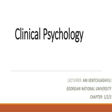 Clinical Psychology introduction and description | PPTX