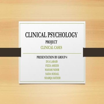 Clinical Psy Group 4 CASES understand you | PPT