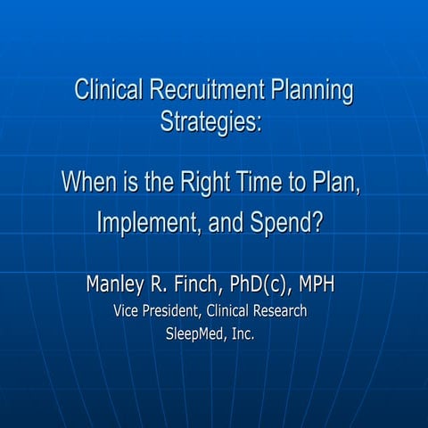 Clinical Recruitment Planning Strategies | PPT
