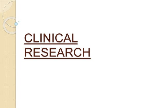 Introduction to clinical research | PPT