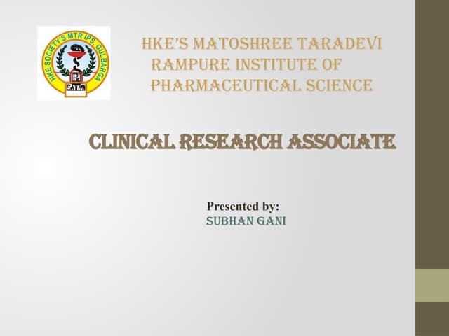 Clinical Research Coordinator | PPTX