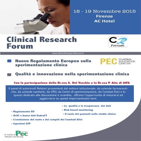 Clinical Research Forum - 18 - 19 Novembre 2015 | PDF